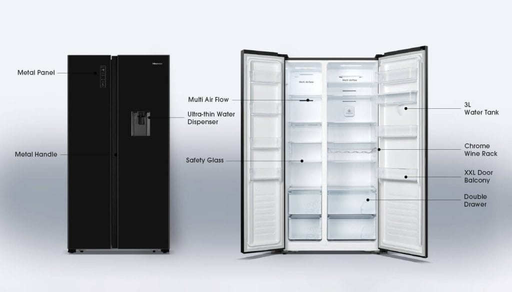 Buy Hisense 670 Litre Side-by-Side Refrigerator with Water Dispenser ...