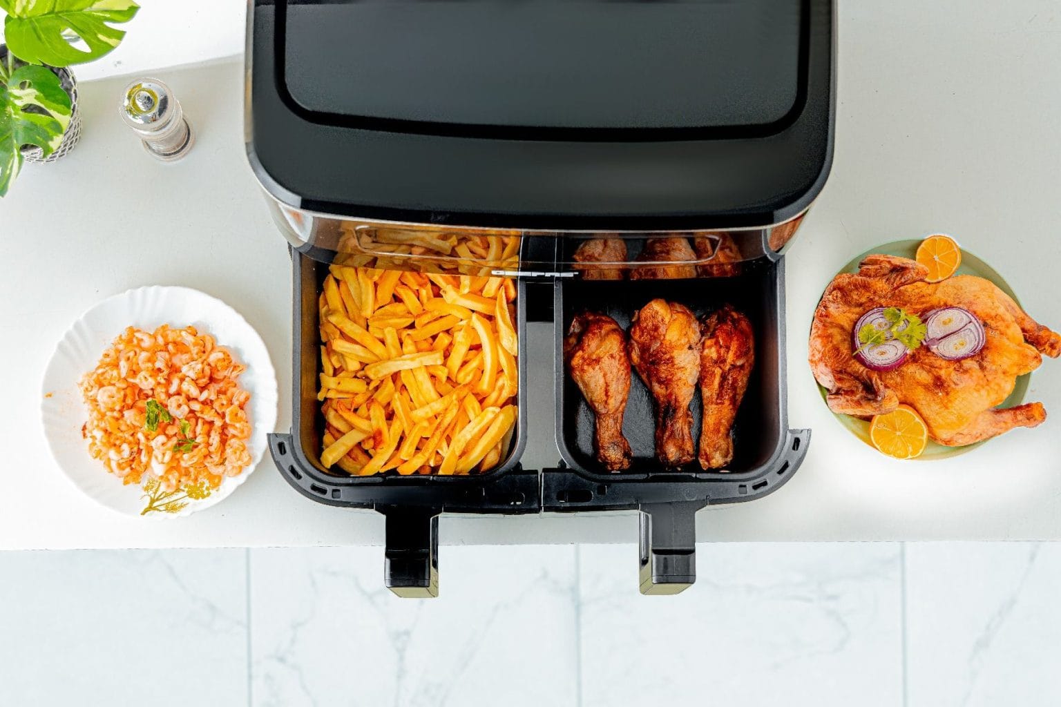 Buy Geepas 9 L Dual Basket Digital Air Fryer, with VORTEX Air Frying ...