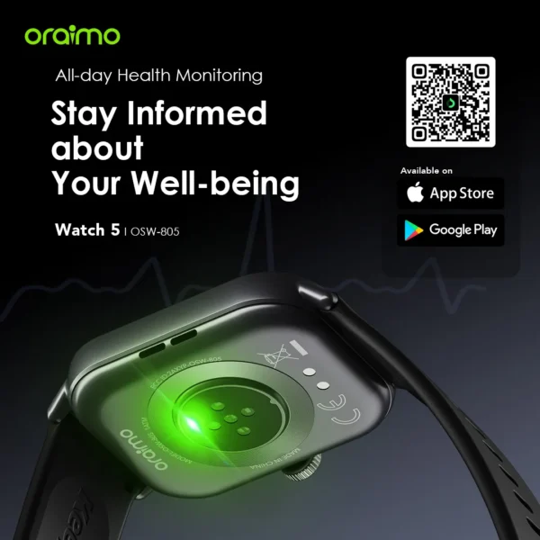 Buy Oraimo Watch 5 2.01" HD Panda Glass 1ATM Smart Watch: Watches Deals ...